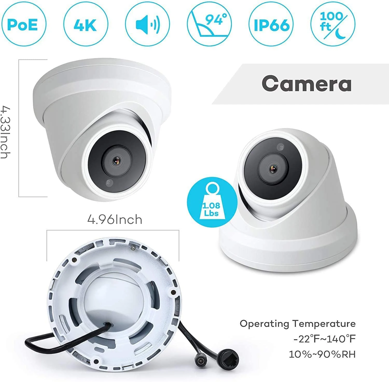 Hot Sale Hik Compliant 4k 8mp Network Turret Dome Poe Ip Security ...
