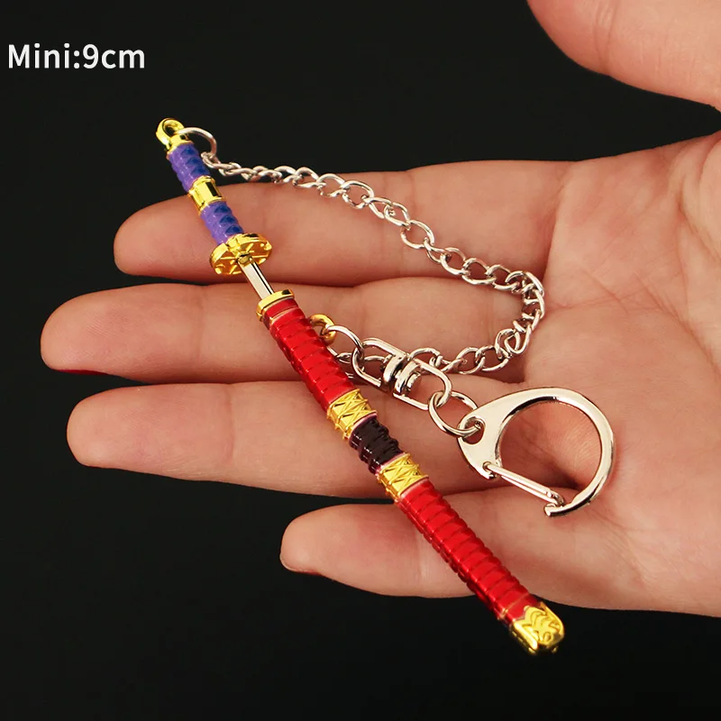 Zoro Sword Anime One Piece Katana Keychains 9cm Metal Katana KeyChains ...