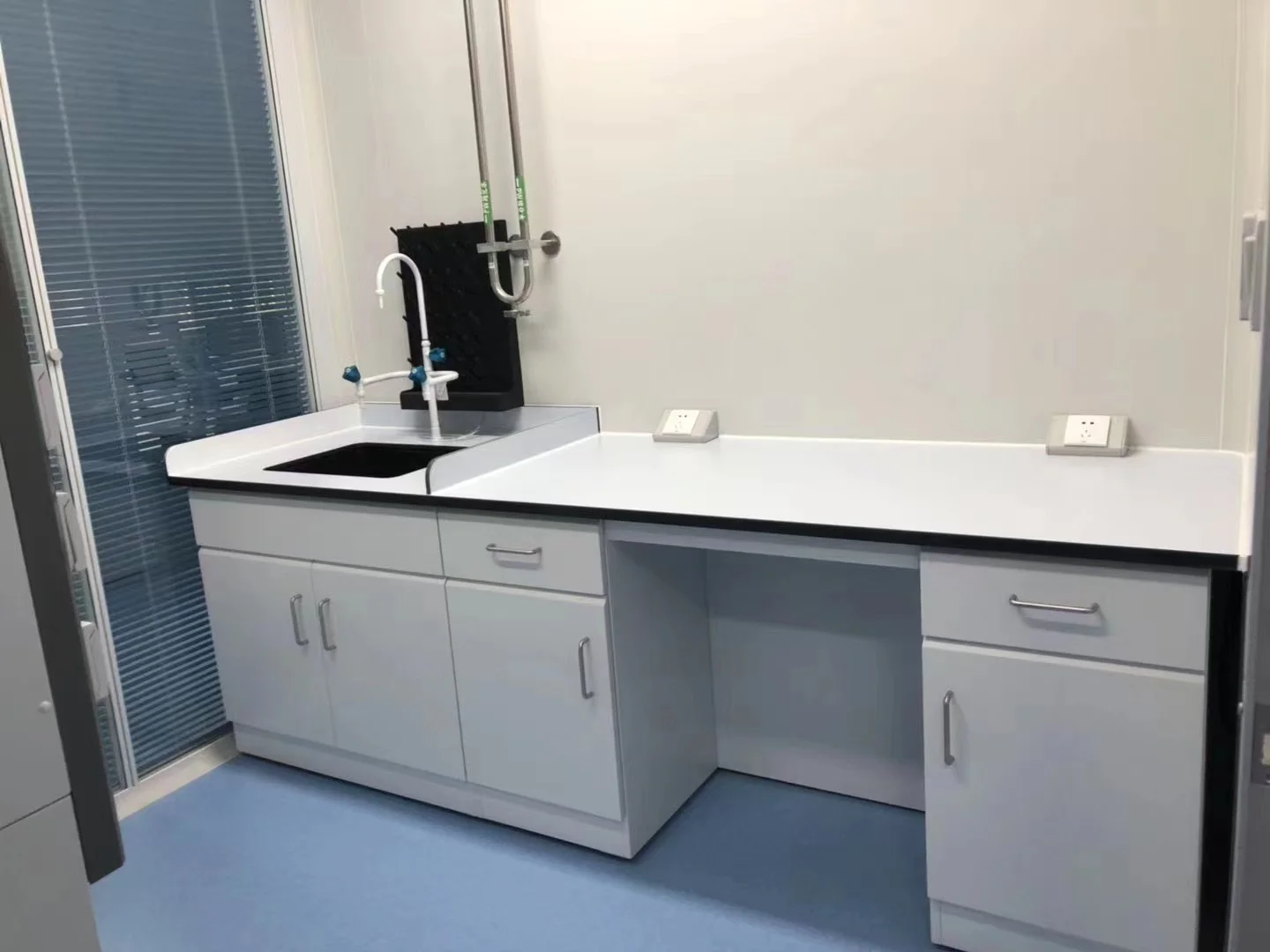 Sink Table All Steel Lab Table with PP Sink - Kayuen Lab Furniture