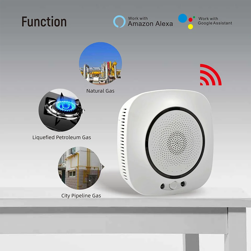 Tuya Indoor Automatic Smart Home Gas Detector Detect Lpg Natural Gas ...