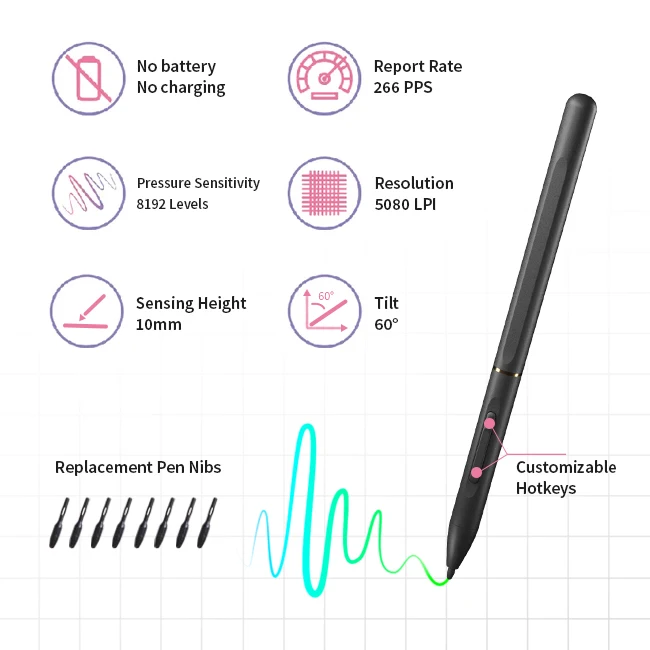 6 Customized Keys Digital Signature Pad Animation Design Drawing Tablet ...