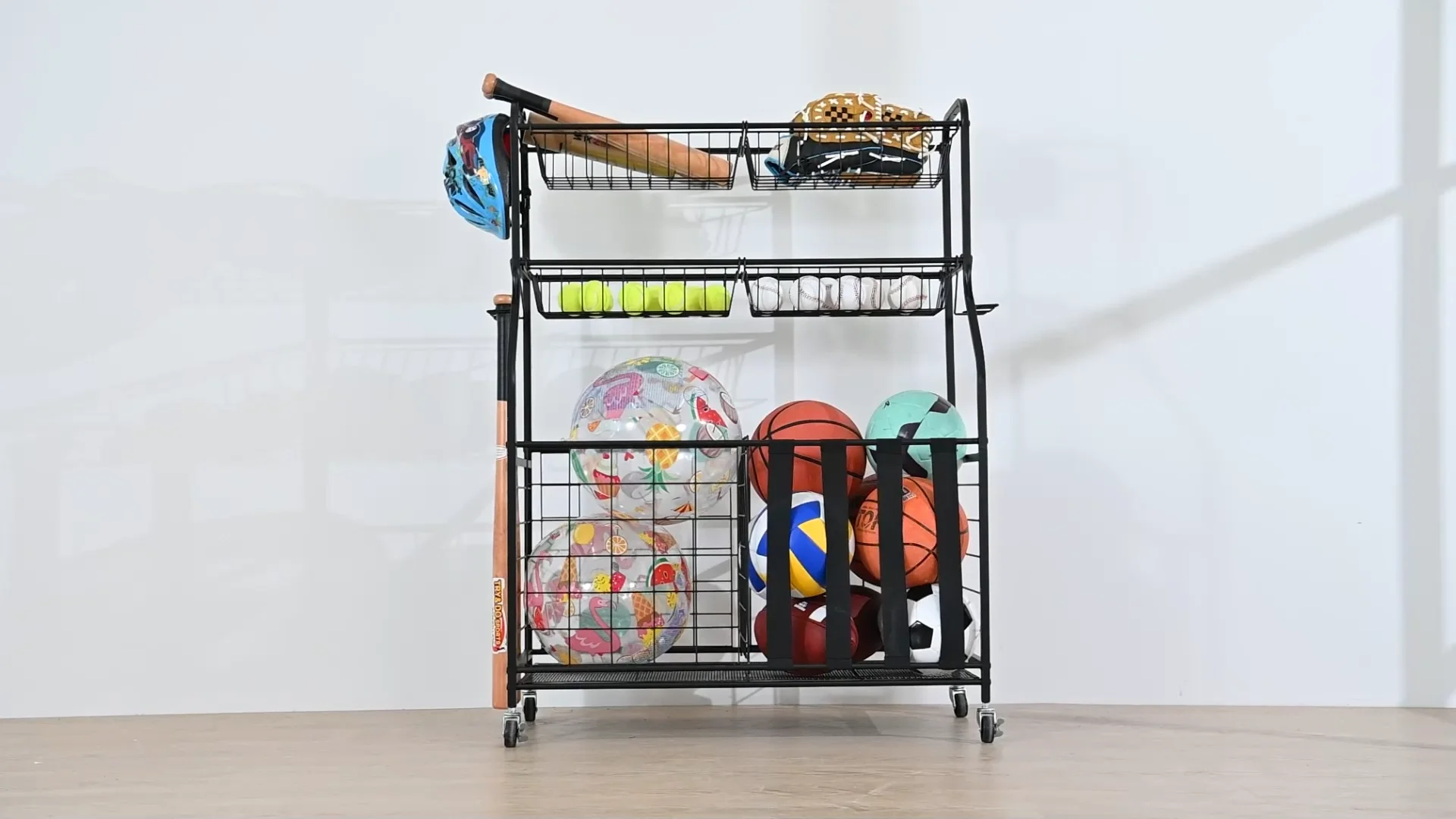 Garage Sports Equipment Organizer For Ball Storage Ball Sports Storage ...