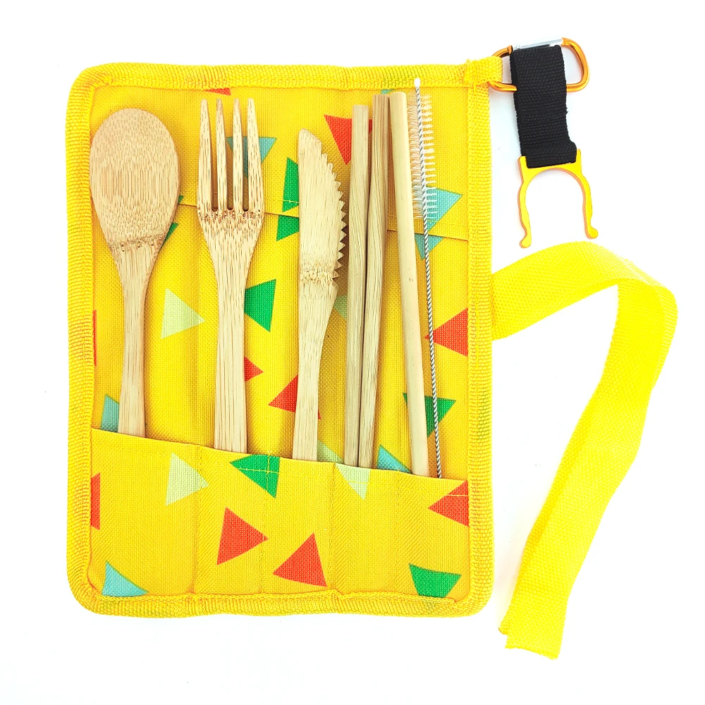 Bamboo Dining Utensil Set Custom Logo Pocket Travel Cutlery Set - Buy ...