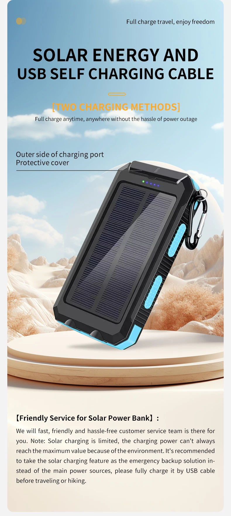 Waterproof Wireless Charger - 30000mah Portable Power Station