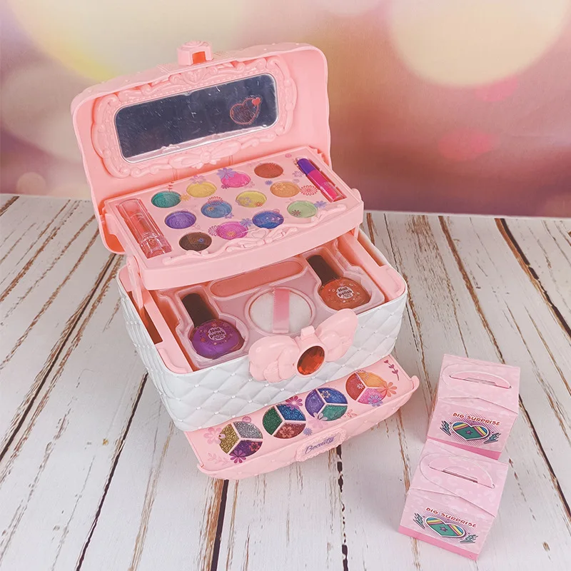 New Kids Makeup Cosmetics Playing Box Princess Makeup Girl Toy Play Set ...