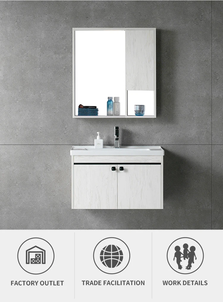 Hotel New Bathroom Wall-mounted Cabinet With Wash Basin Rectangle ...