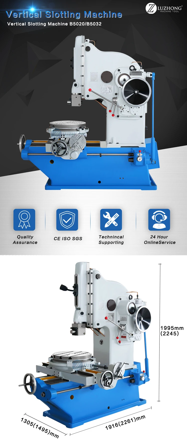 Mechanical Type Keyway Slotting Machine B5032 Vertical Slotting Machine ...