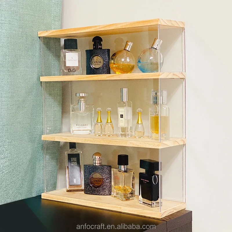 2-Level Clear Acrylic Display Case, Dustproof Showcase for Collection ...