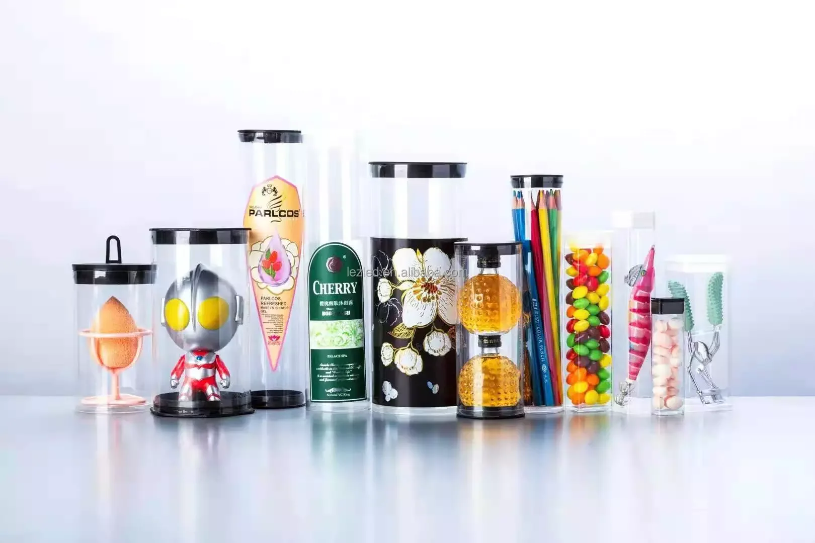 Clear Plastic Cylinder Packaging Plastic Container Round Tube Packaging ...