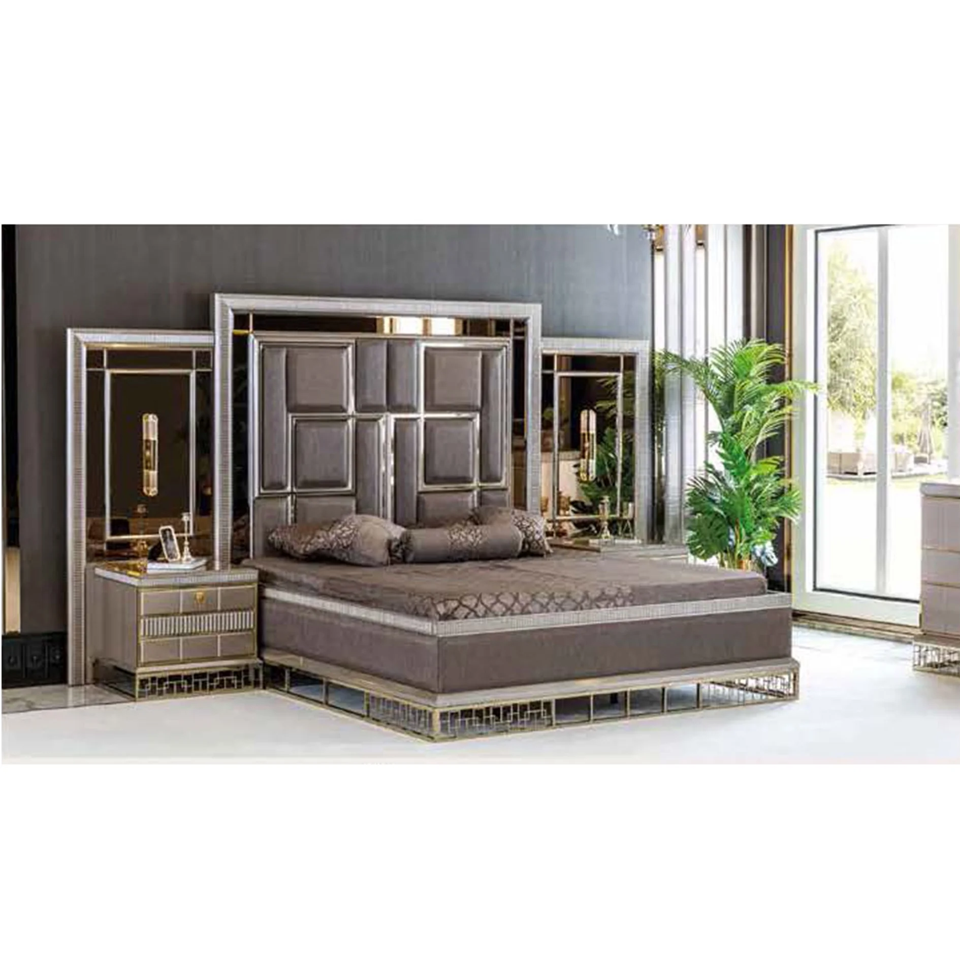 Luxurious Bedroom Furniture Set With Functional Wardrobe Luxury Quality ...