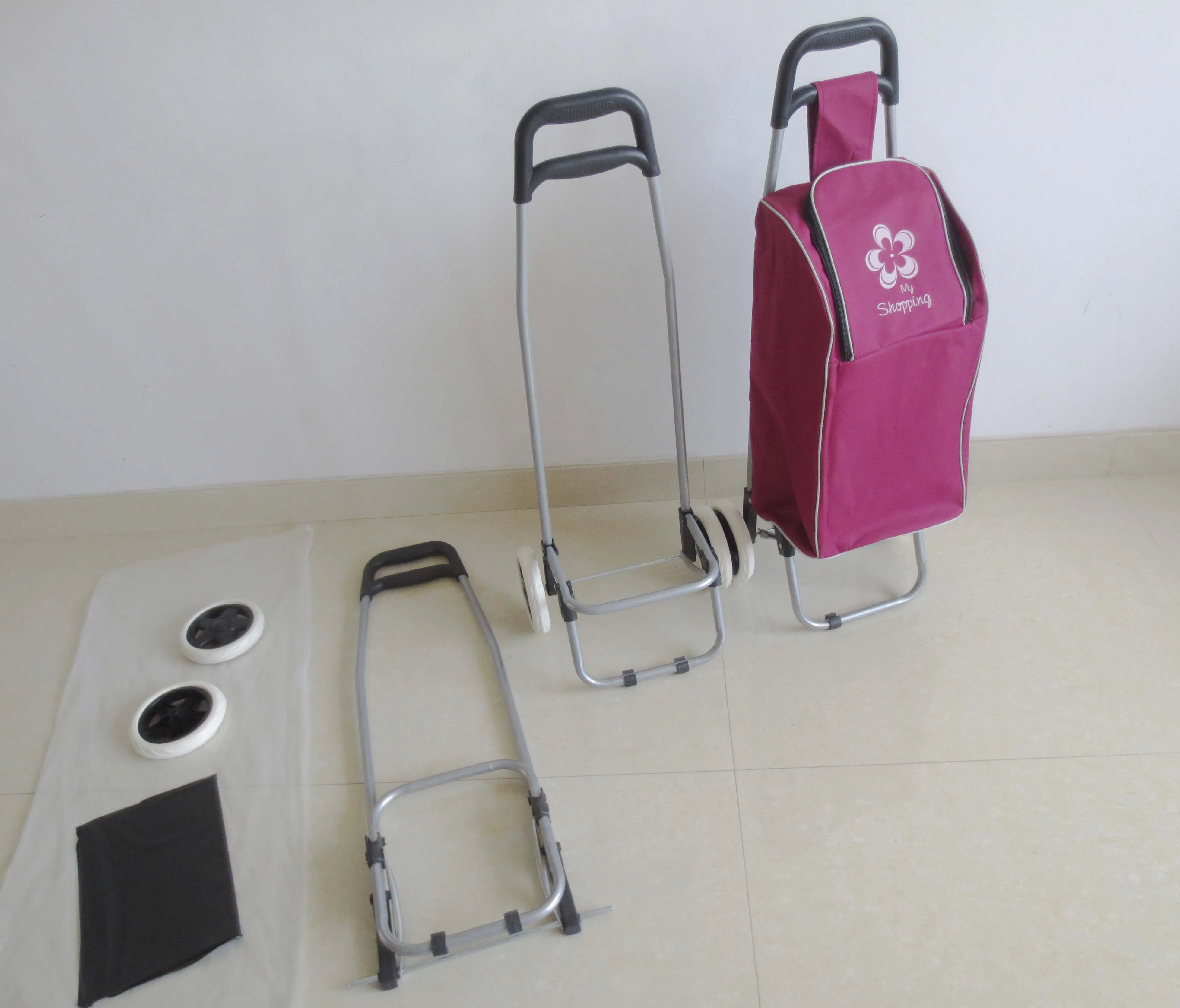 Foldable Insulated Vegetable Trolley Large Reusable Grocery Shopping ...