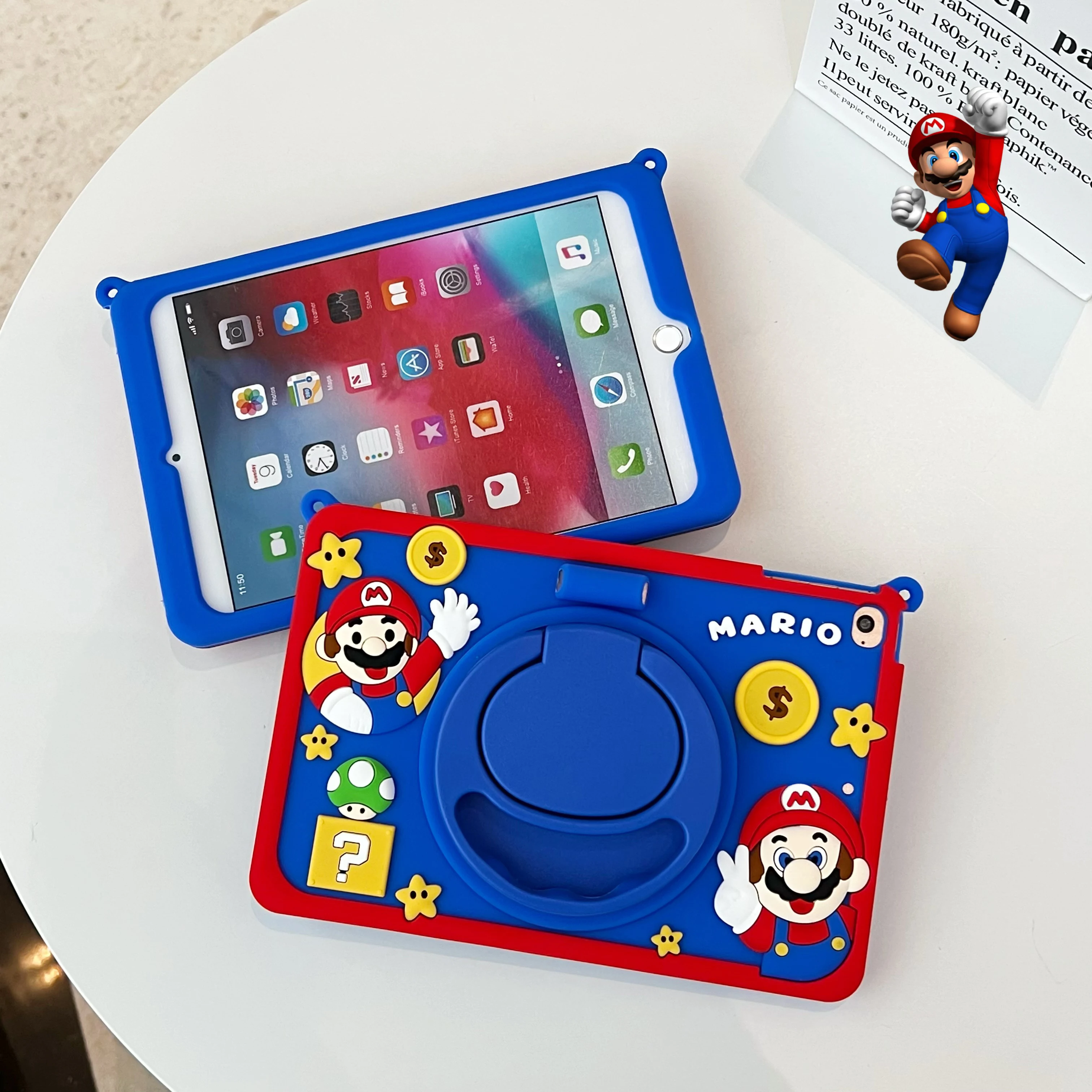 Cartoon Case Super Mario Bros 360 Rotating Tablet Case For Ipad 10th ...