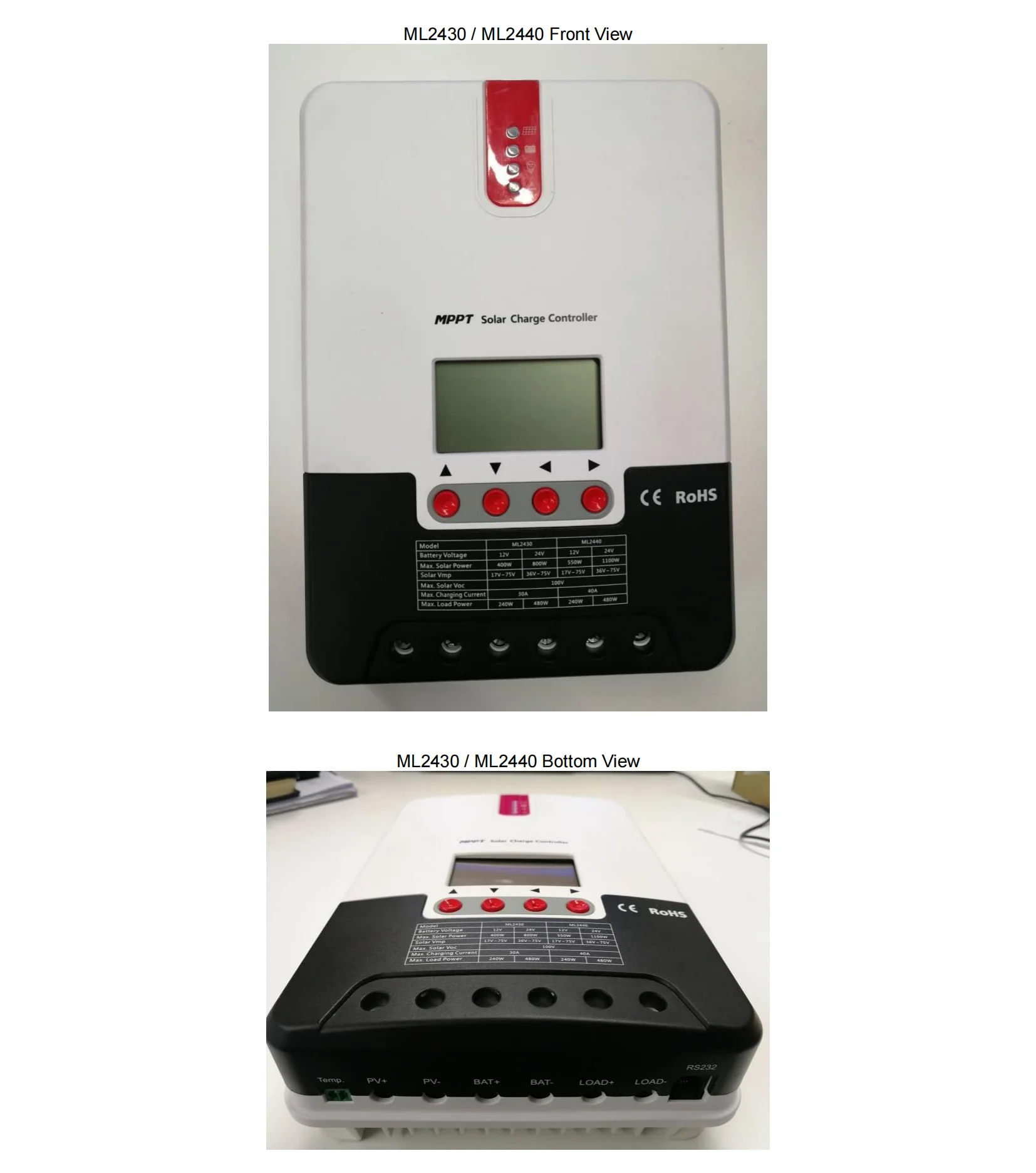 Srne Mppt Solar Charger Controller Ml2440 12v 24v 40a For Solar Energy ...