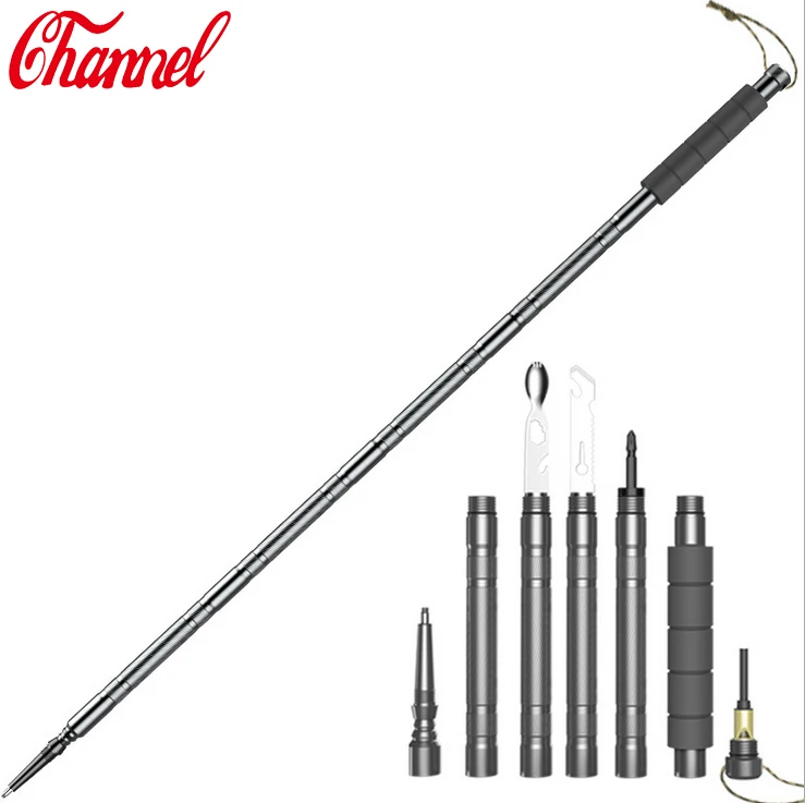 Trekking Poles Tactical Walking Sticks Multi Function Adjustable Height ...