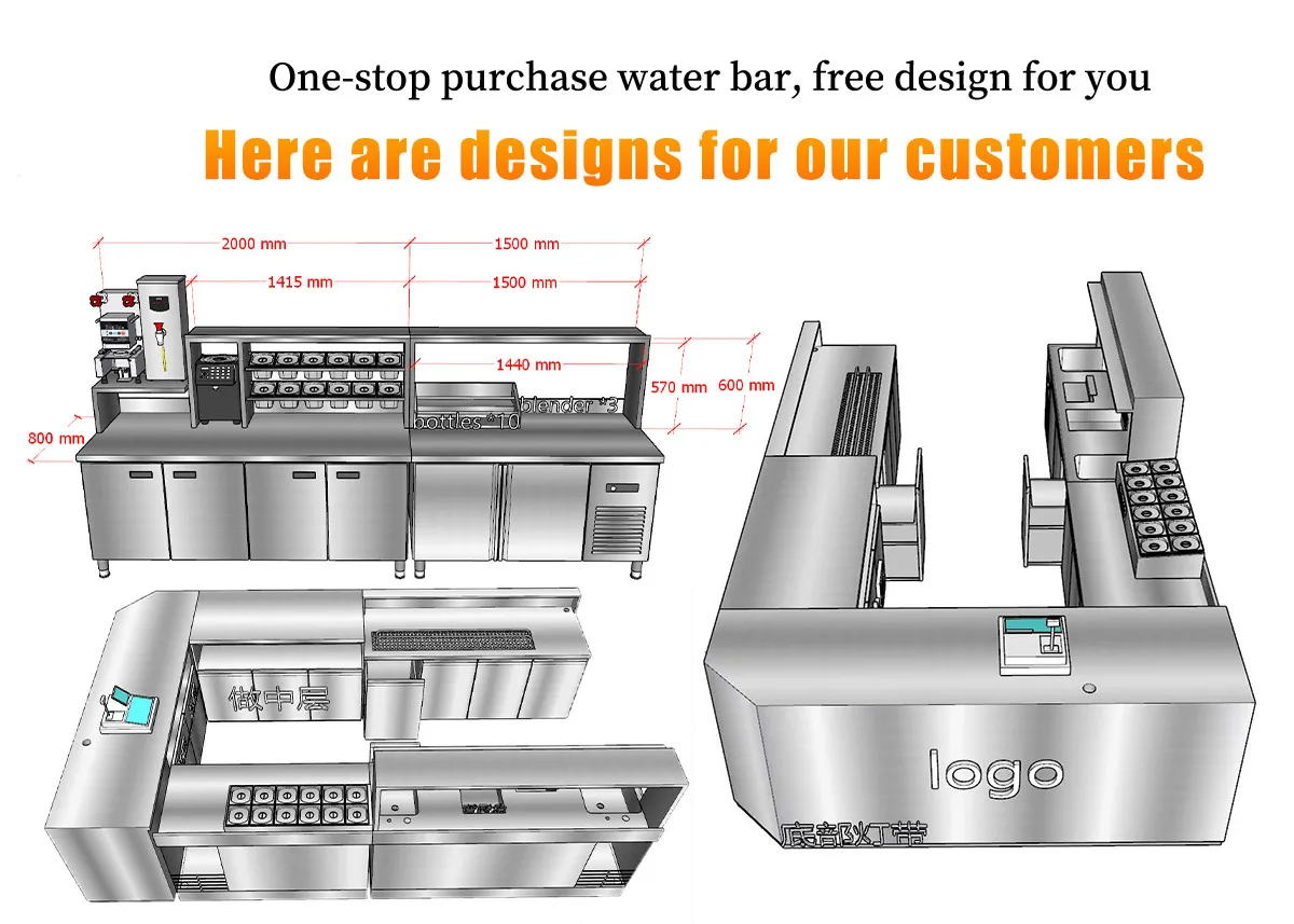 Milk Tea Counter Bar Counter Refrigerator And Freezer Bubble Tea ...