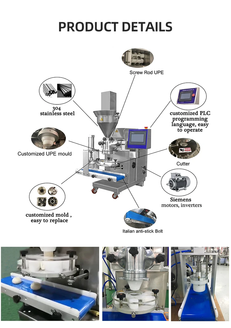 Auto Steamed Stuff Pork Bao Buns Bread Round Making Machine Industrial ...