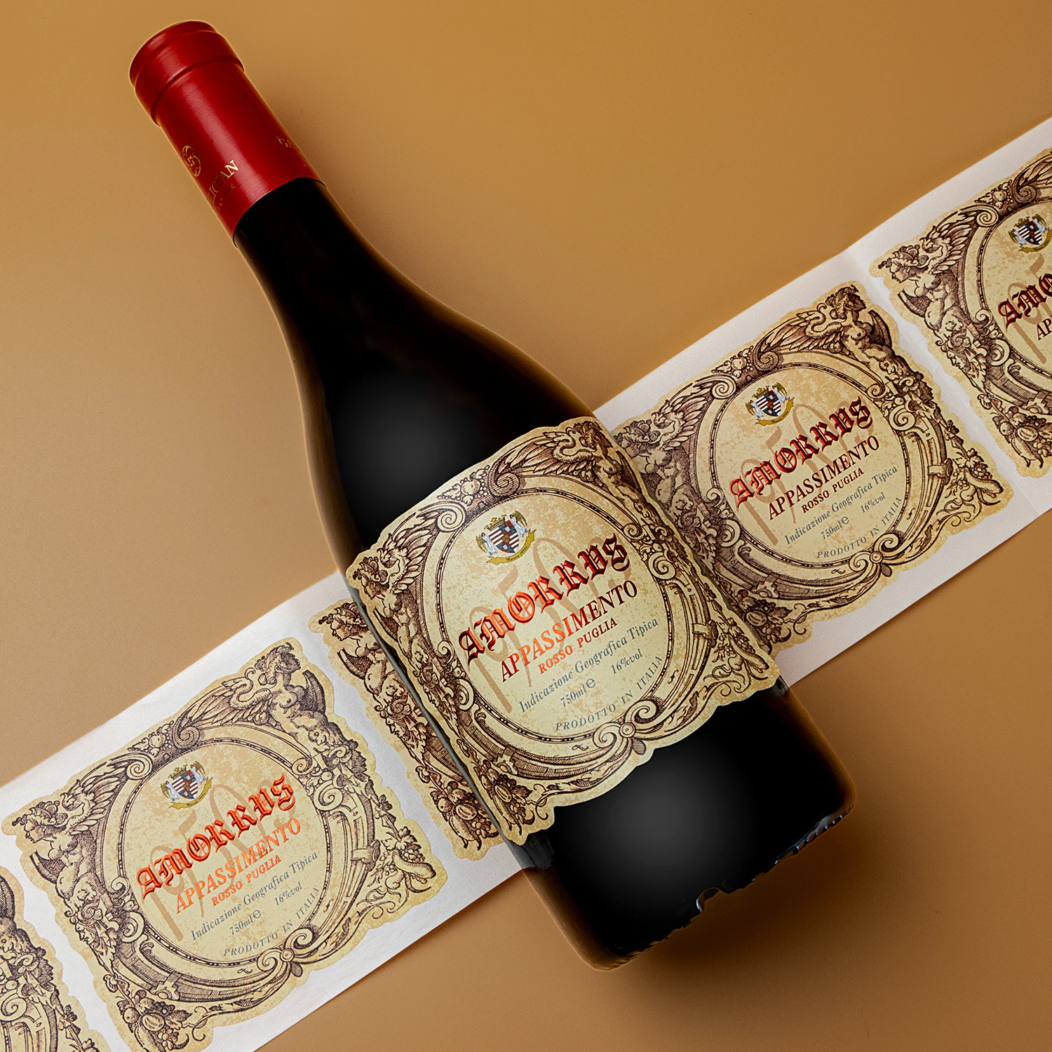 Custom Gold Foil Sticker Labels for Whisky & Wine Bottles