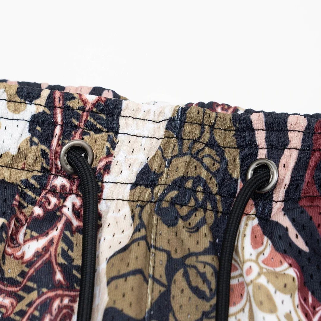 Men's Athleisure Mesh Shorts Paisley Pattern Print Casual Sport Quarter ...