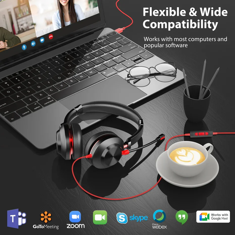 Adjustable Headband Mono Headphone Single Ear Lightweight Wired Headset ...