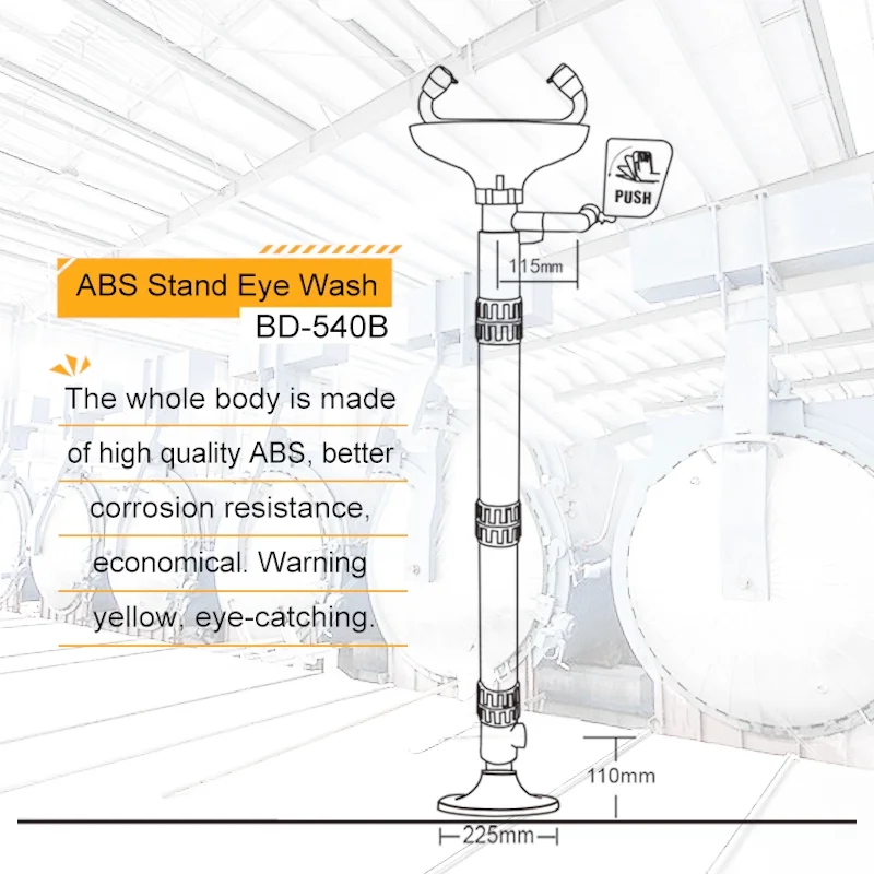 Abs Plastic Stand Eye Wash Station Emergency Eyewash Safety Shower ...