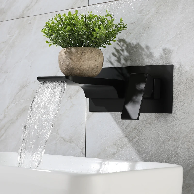 Concealed Wall Mounted Waterfall Faucet Concealed Embedded Faucet Wall ...