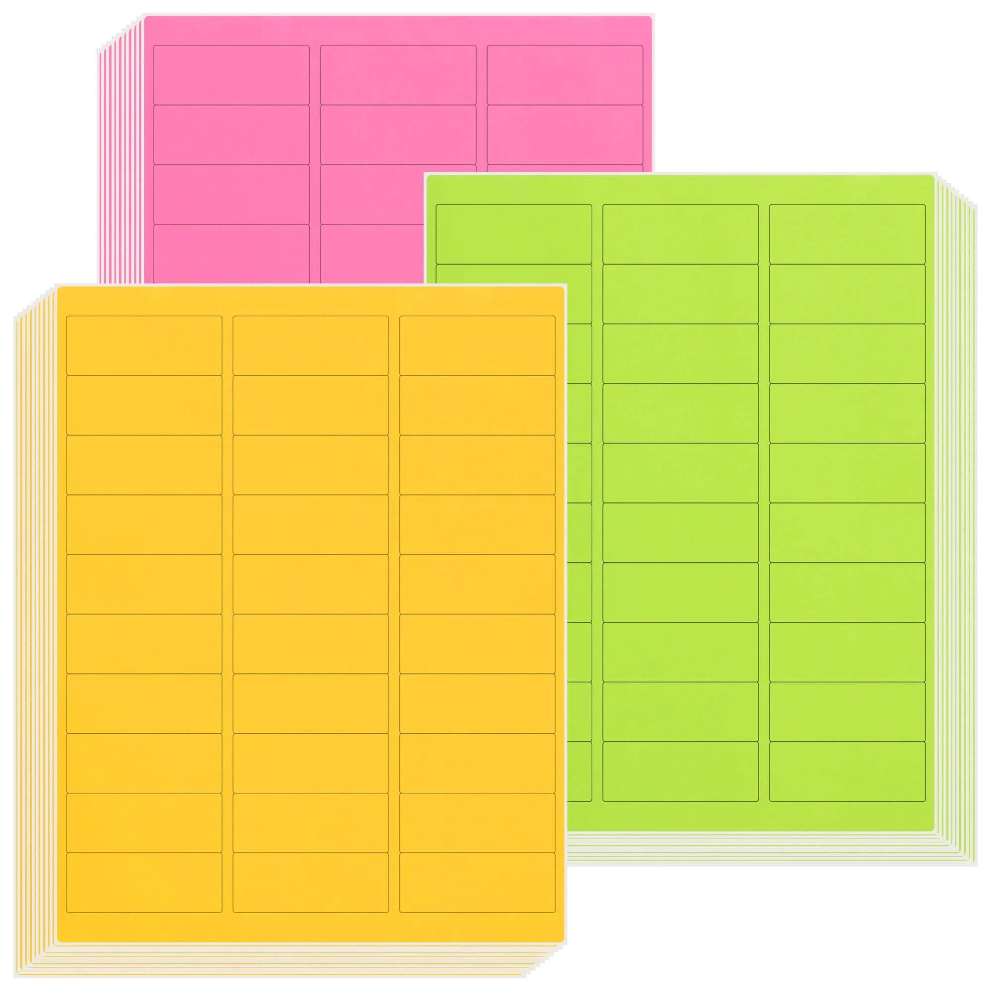 L Liked Neon Labels -brightly Colored Labels Stickers For Inkjet/laser ...