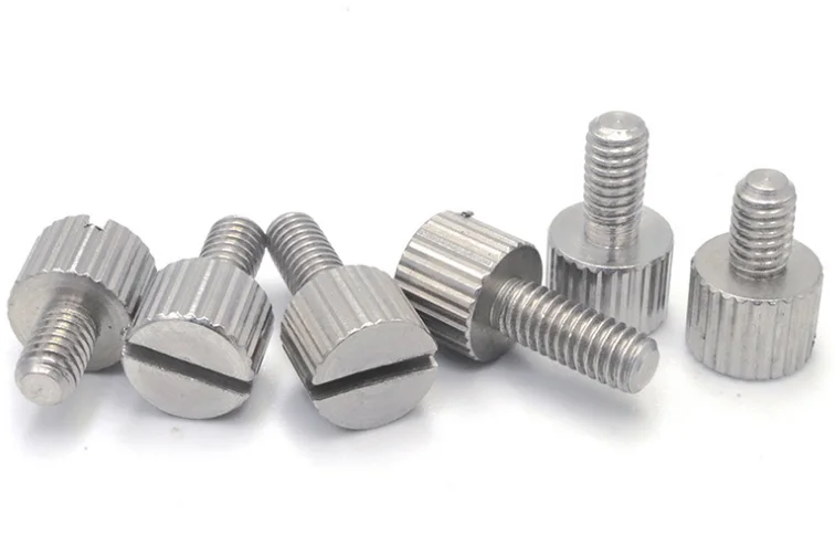 Slotted Head Knob Shoulder Knurling Screws Custom Stainless Steel Screw ...