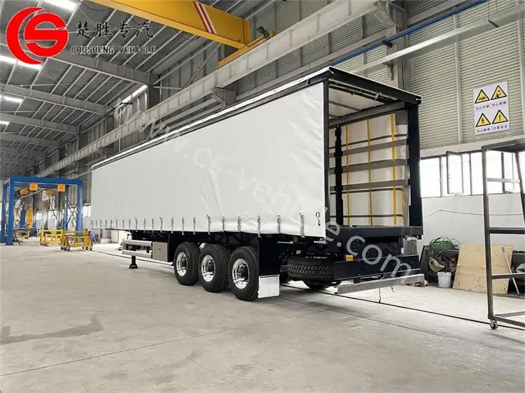 Euro Standard 3 Axles 40ft Pvc Curtain Side Dry Van Box Semi Trailer ...