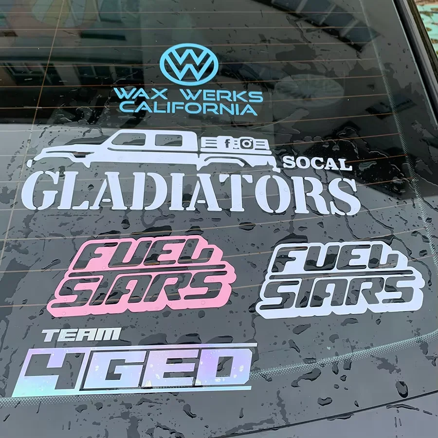 UV Resist Weatherproof Die Cut Logo Vehicle Bumper Stickers