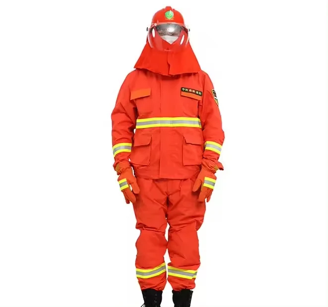Firefighter Uniform Including Hood Fireman Fireproof Jacket Pants ...