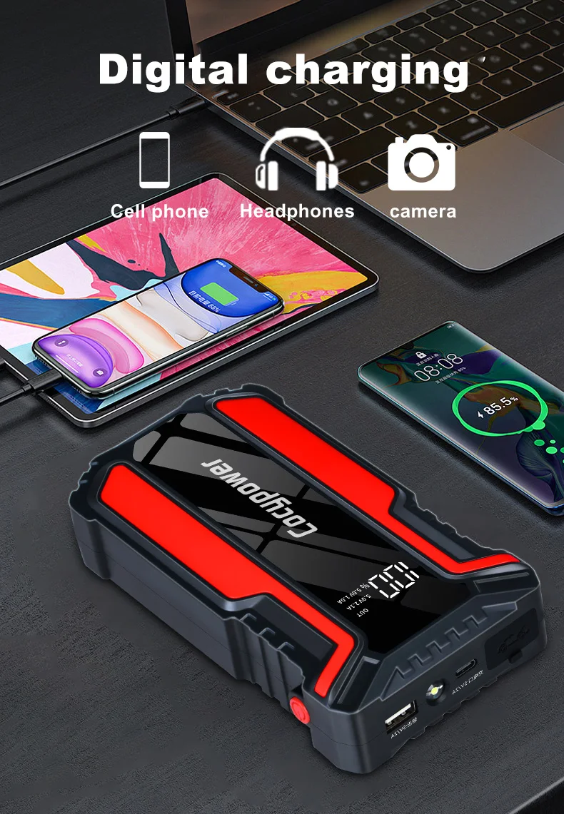 Cocypower 12000mah Car Jump Starter - Reliable Emergency Tool