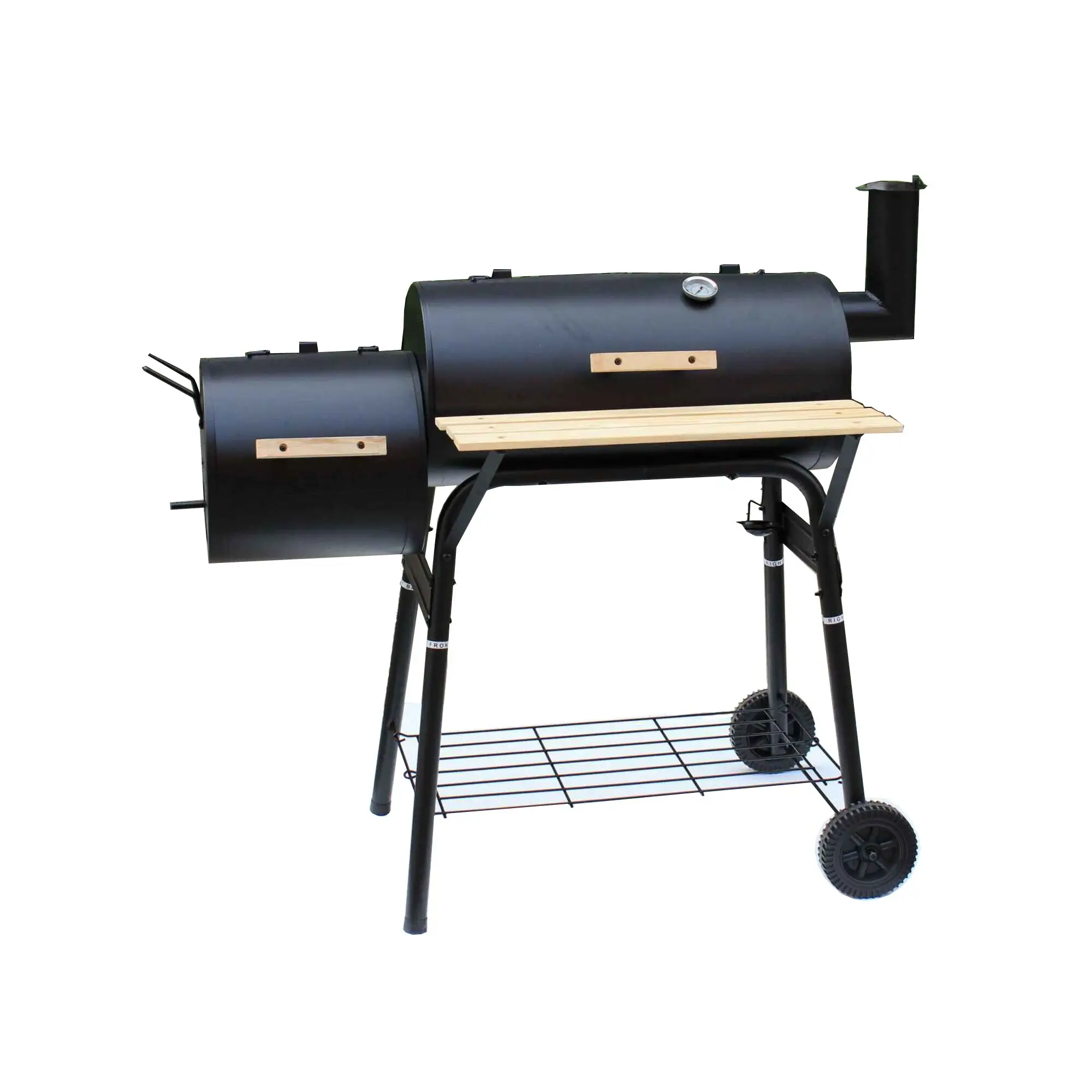 Genuine Double Barrel Oil Drum Heavy Duty Charcoal Barbecue Trolley ...