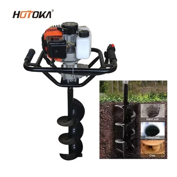Hotoka Gasoline Hole Digger Machine 52cc Tree Planting Digging Machines ...