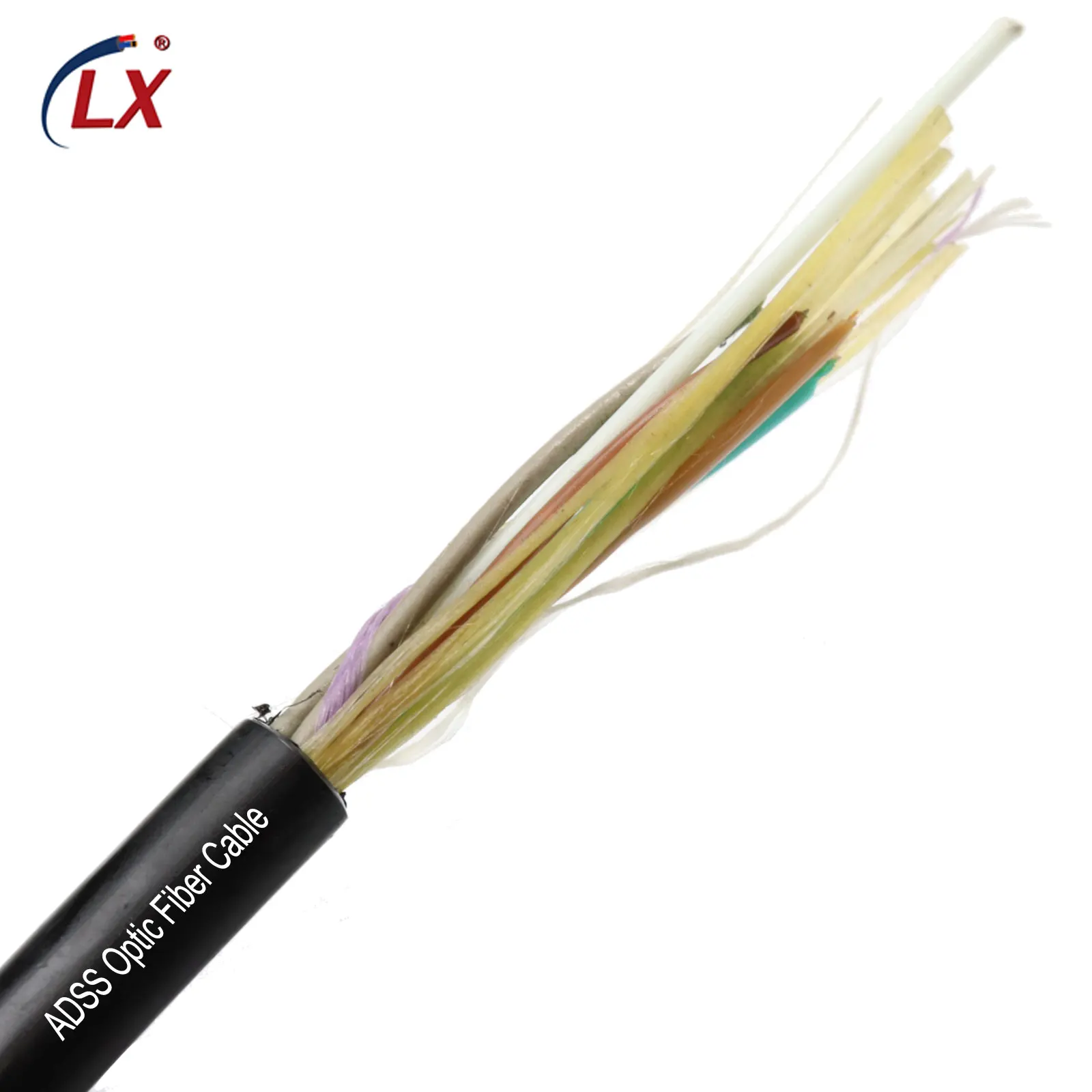 Aerial Fiber Optic Cable Single Jacket 1-144 Cores Optical Fiber ...