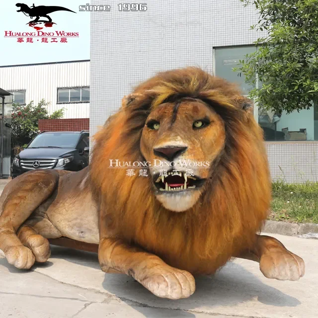 Artificial Animatronic Realistic Animals Life Size Lion Animal Model ...