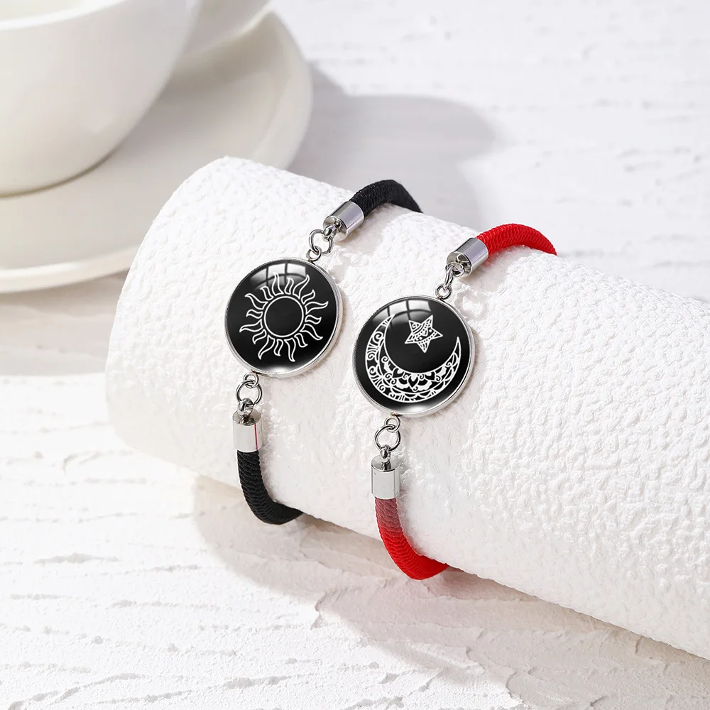 Dazgirl Long Distance Sun and Moon Touch Bracelet - Luminous Set