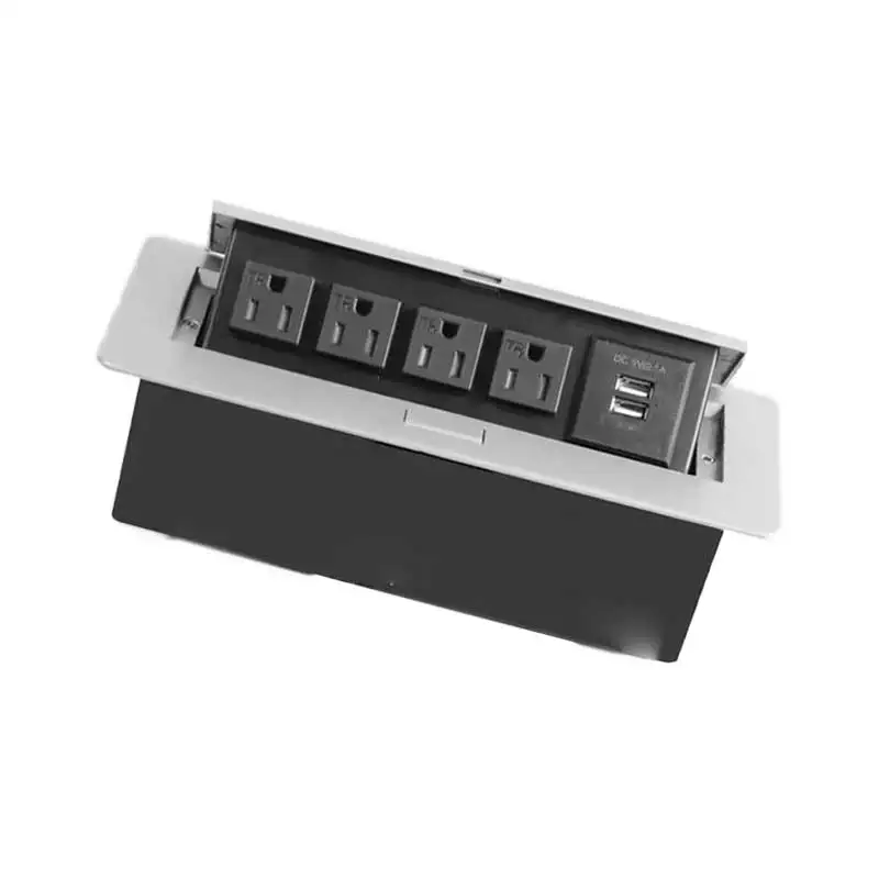 Oswell Up Desktop Socket Box Electrical Table Outlet Box With 4 Powers ...