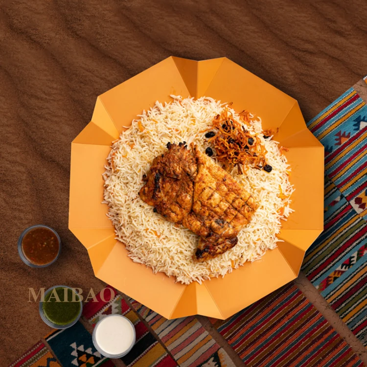 Hexagon Food Lunch Box Foldable Spread Catering Grilled Chicken ...