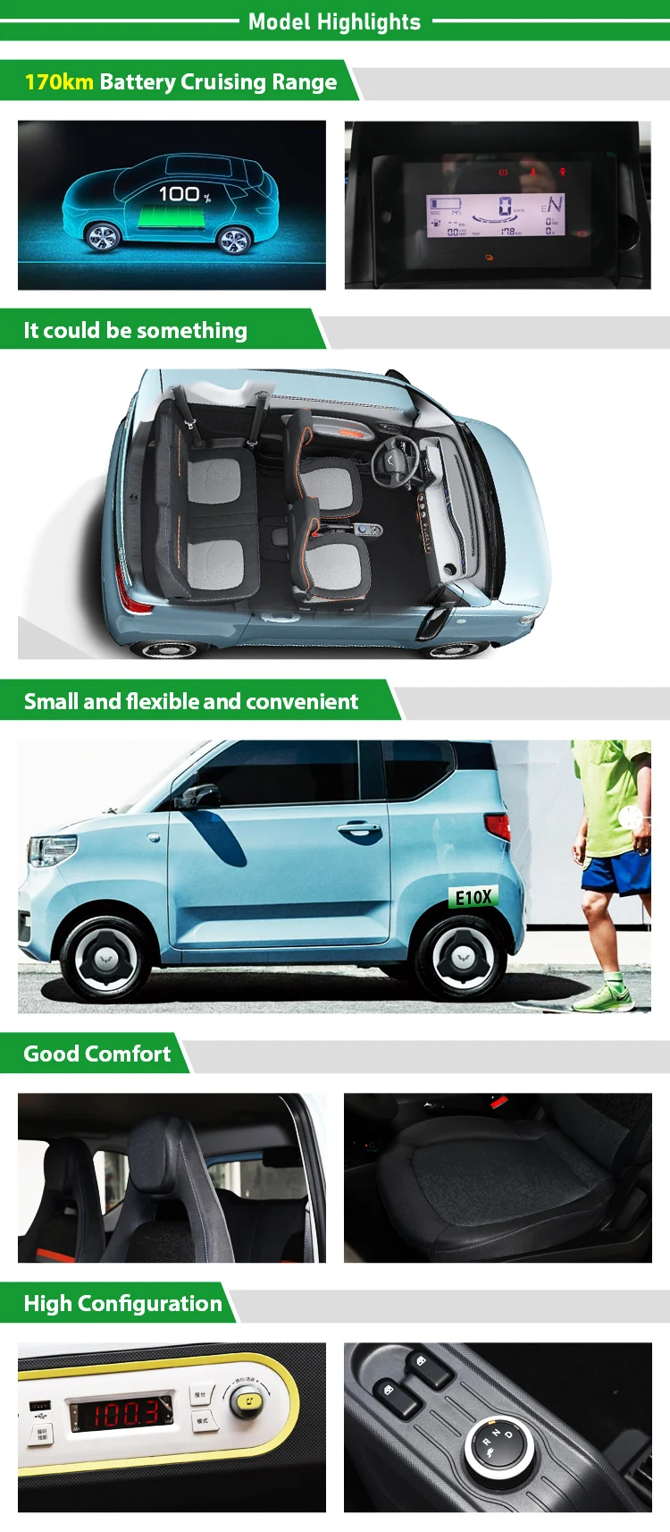 Wuling Hongguang Mini Ev Wuling Air Four Seat Electric Electric Cars ...