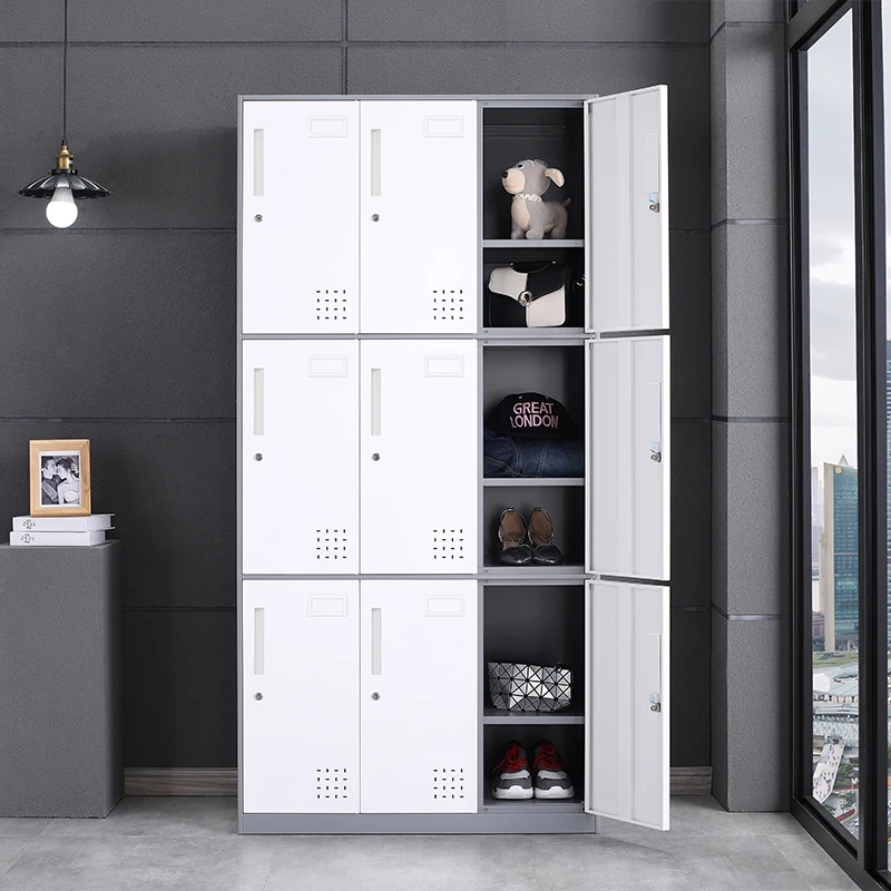 Stainless Steel Storage Cabinets Metal Filing Closet for Clothes Locker ...