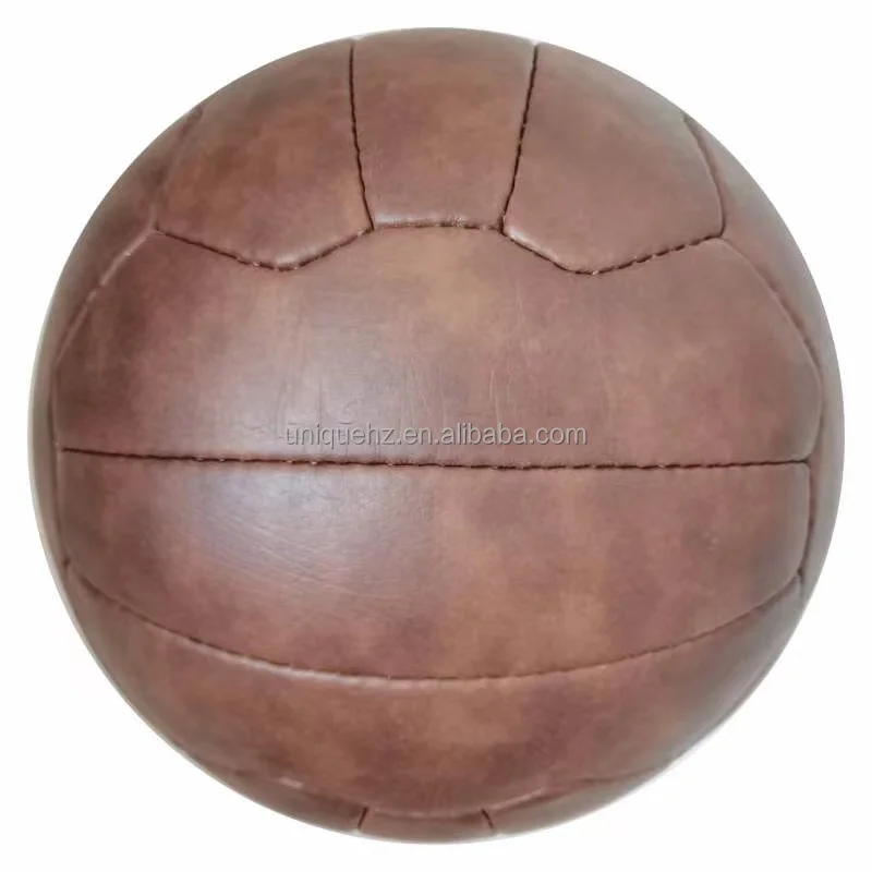 Vintage Leather Football Soccer Ball/real Retro Leather Ball/18 Panel ...