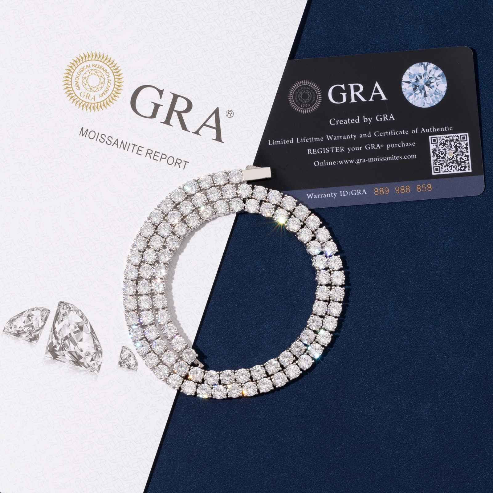 925 Silver Moissanite Bracelet Iced Out Vvs Moissanite 3mm 4mm Tennis