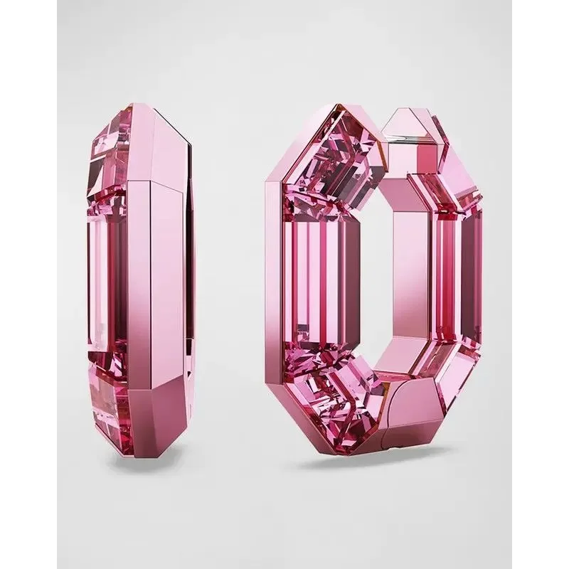 Swarovski Octagonal Large Circle Perforated Earrings Girlfriend Gift ...