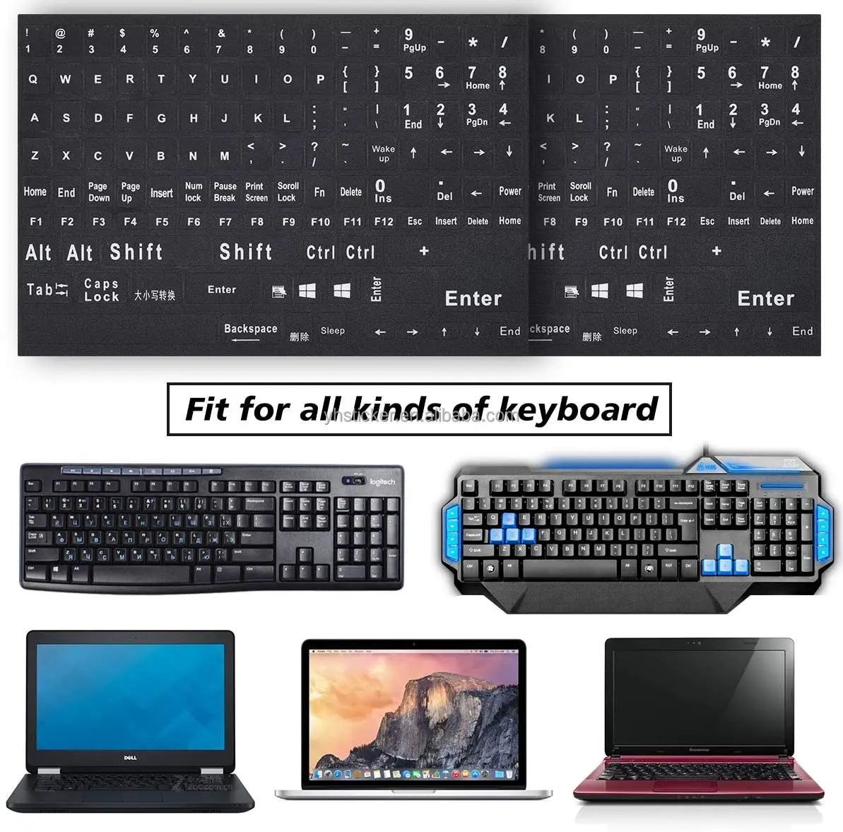 Universal English Full Keyboard Stickers For Pc Computer Laptop Desktop ...