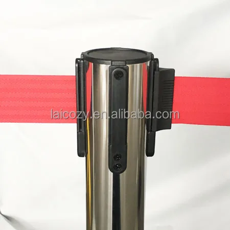 Stainless Steel 2M Queue Poles Retractable Belt Barrier Post Stanchions ...