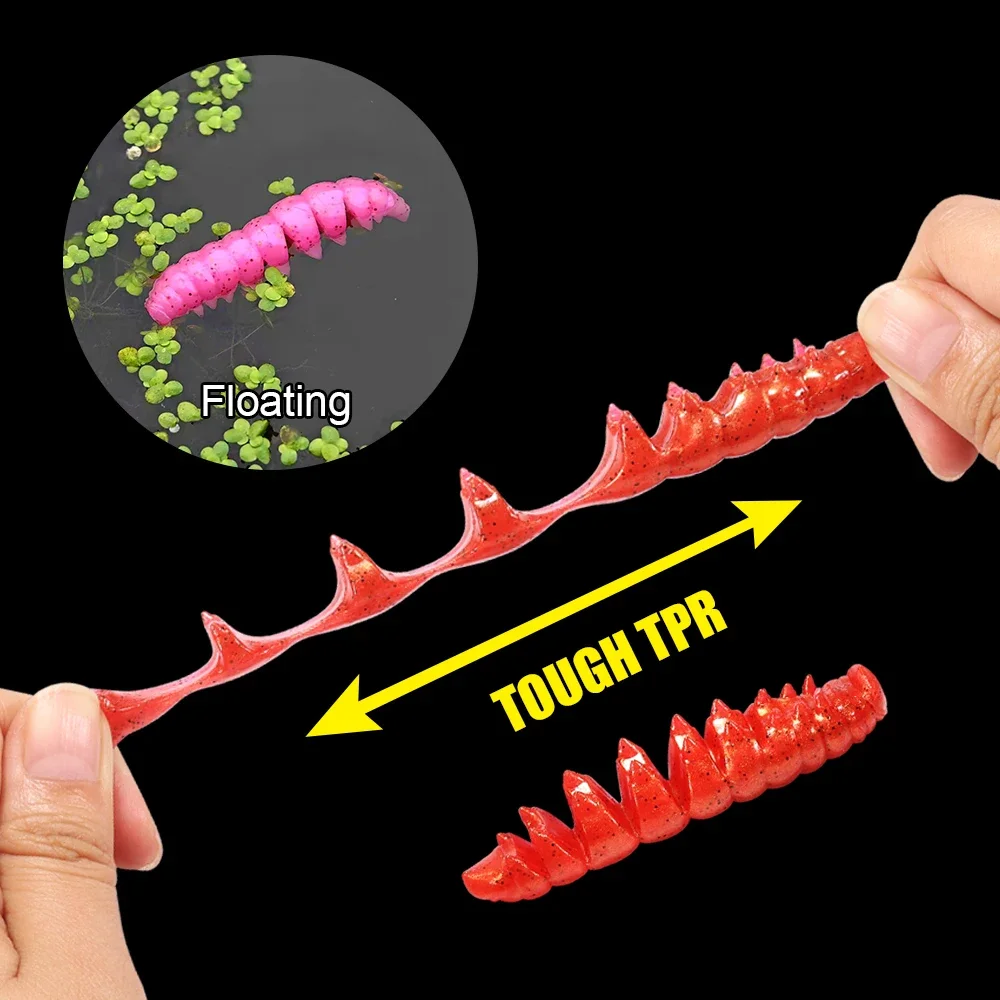 Spinpoler TPR Floating Soft Plastic Bait - Segmented Bionic Caterpillar ...