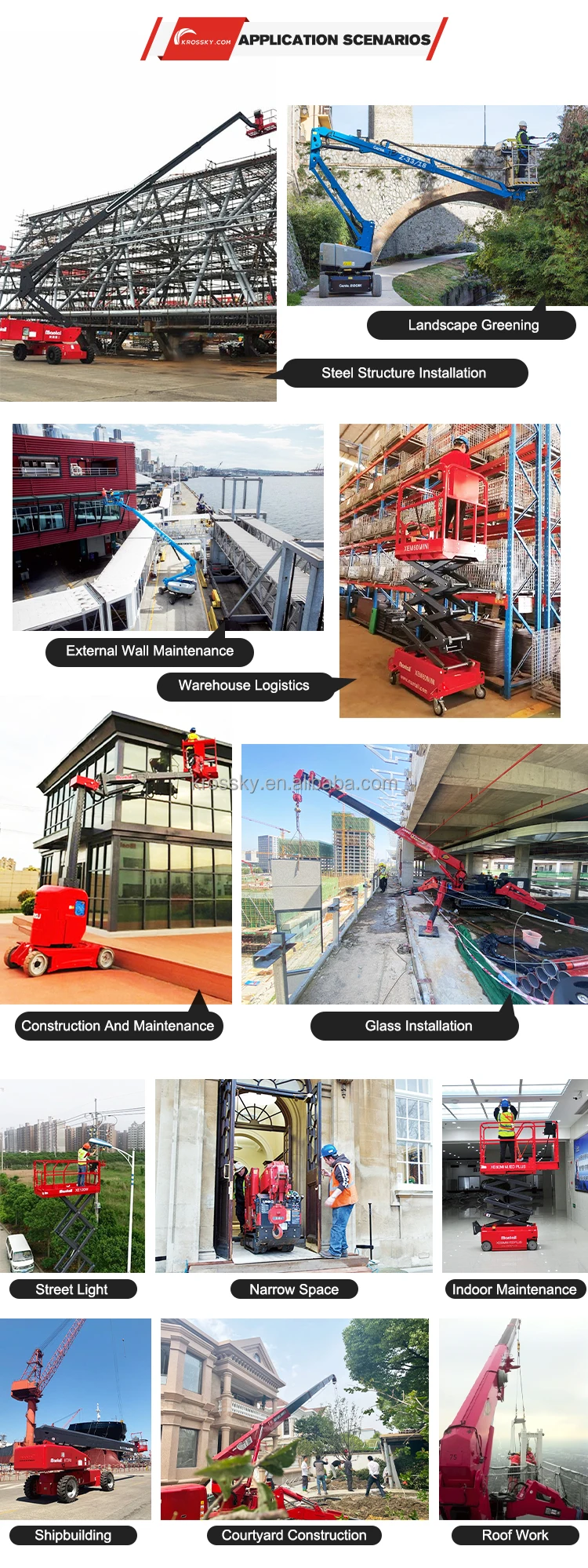 Quality Assurance Diesel Powered Engine Mobile Straight Arm Aerial Work ...