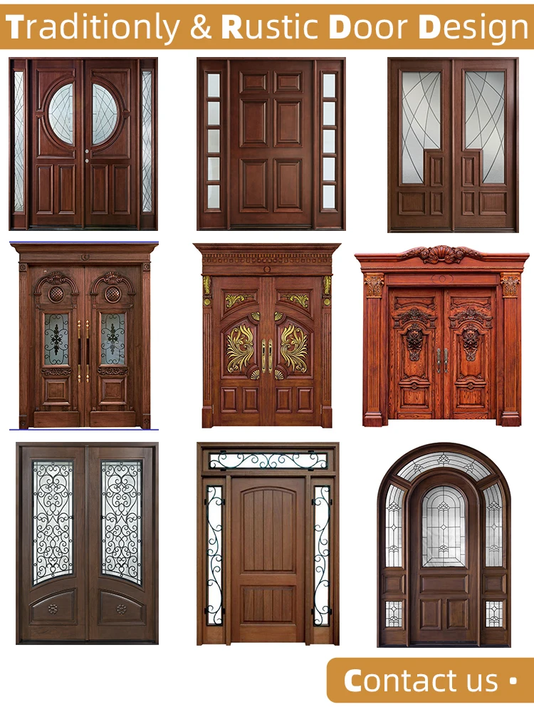 Exterior Solid Wood Arch Main Door Design Front Entry Door