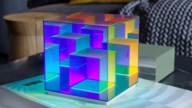 Modern Bedroom Decorated Rainbow Colorful Acrylic 3d Infinity Cube Lamp ...