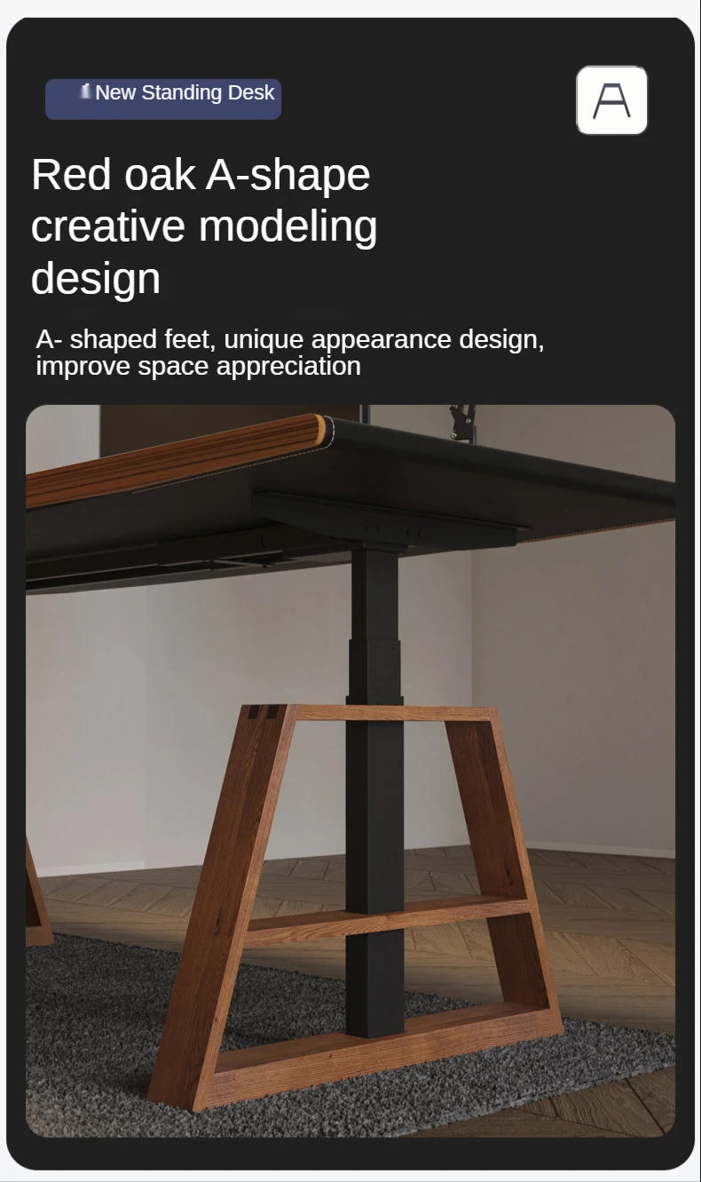 Office Lifting Desk Motorized Raisable Wooden A-shape Designer Sit To ...